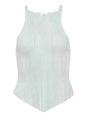 COURREGES Pointy Rib Knit Top - Green