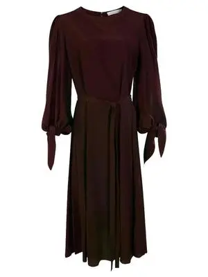 Chloé Flared Midi Dress With Tied Cuffs - Purple