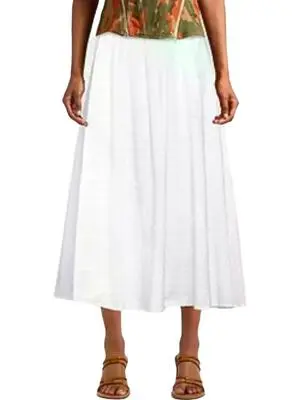 MSGM Mid Skirt With Ruffle Detail - White