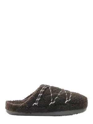 Moon Boot Teddy Detail Slip-on Slippers - Brown
