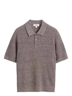 Cos Cashmere-linen Polo Shirt - Brown