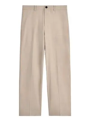 Cos Cotton-linen Straight-leg Trousers - Beige