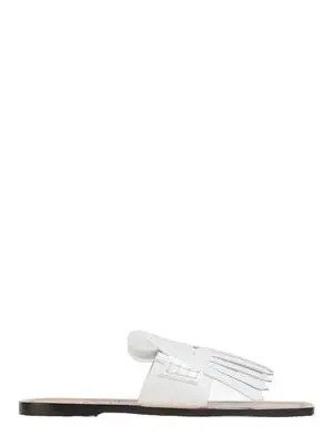 Marni Fringed Leather Sandals - White