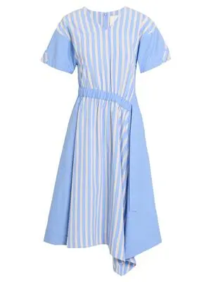 3.1 Phillip Lim Draped Striped Cotton-poplin Midi Dress - Light Blue