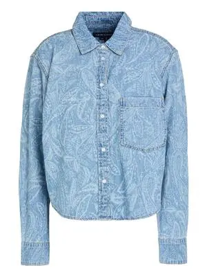 Veronica Beard Paisley Print Denim Shirt - Mid Denim