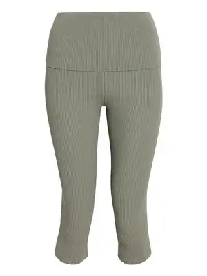 3.1 Phillip Lim Cropped Ribbedknit Leggings - Sage Green