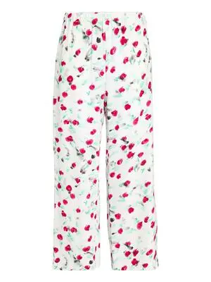 Marni Floral-print Crepe Straight-leg Pants - White