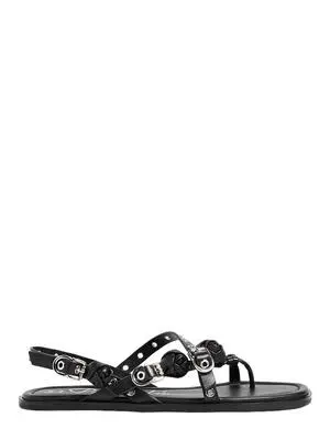 3.1 Phillip Lim Knotted Leather Slingback Sandals - Black