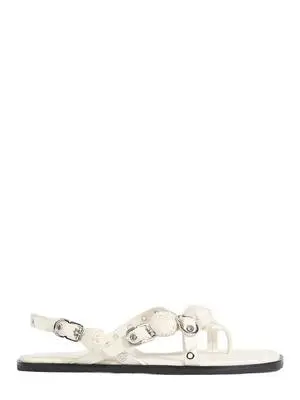 3.1 Phillip Lim Knotted Leather Slingback Sandals - Off-white