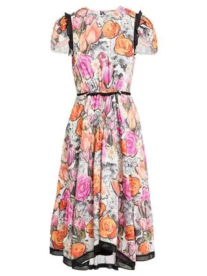 3.1 Phillip Lim Floral-print Twill Midi Dress - Orange