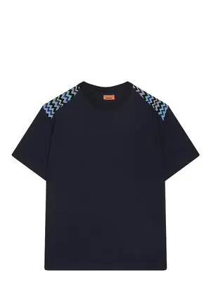 Missoni Crochettrimmed Cottonjersey Tshirt - Midnight Blue