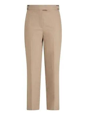 Brunello Cucinelli Cotton-blend Twill Tapered Trousers - Beige