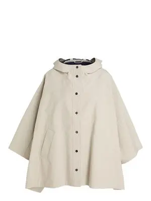 Brunello Cucinelli Cotton Hooded Cape - Stone