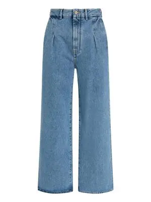 Loulou De Saison Attu Pleated Wide-leg Jeans - Light Denim
