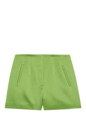 Veronica Beard Jazmin Satin Shorts - Leaf Green
