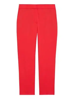 Loulou De Saison Cropped Wool-twill Slim-leg Pants - Tomato Red
