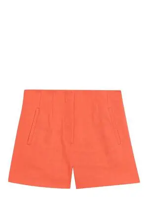 Veronica Beard Jazmin Linen-blend Twill Shorts - Orange