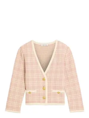 Veronica Beard Claudine Metallic Jacquard-knit Cotton-blend Jacket - Pink