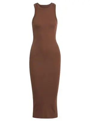 Veronica Beard Jordy Ribbed Pima Cotton-blend Midi Dress - Chocolate