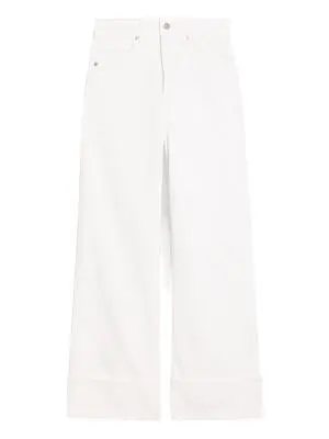 Veronica Beard Taylor Cropped Wide-leg Jeans - White