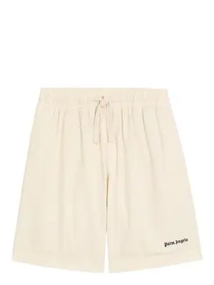 Palm Angels Embroidered Cotton-twill Drawstring Shorts - Ivory