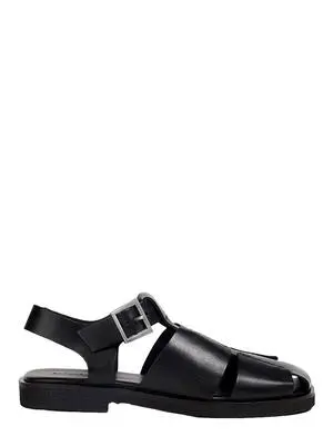 Sandro Leather Sandals - Black