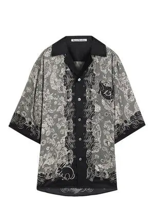 Acne Studios Printed Satin Shirt - Black