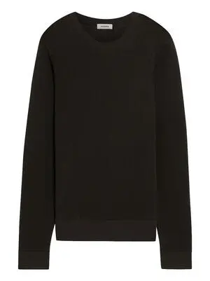 Sandro Waffle-knit Cotton Sweater - Charcoal