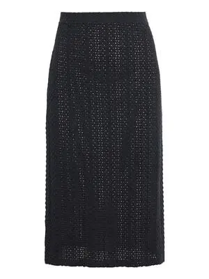 Vince Crocheted Cotton Midi Skirt - Midnight Blue