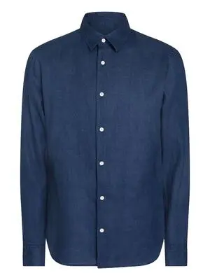 Sandro Linen Shirt Navy