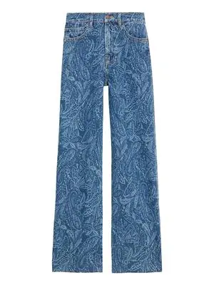 Veronica Beard Taylor Paisley-print Wide-leg Jeans - Mid Denim