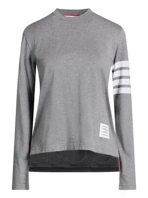 Thom Browne Striped Cotton-jersey Top - Gray