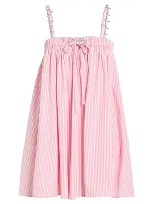 AREA Crystal-embellished Striped Mini Dress - Pink