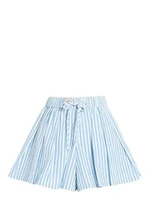 AREA Striped Cotton-blend Poplin Shorts - Light Blue