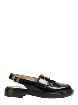 Thom Browne Perforated Leather Slingback Loafers - Black