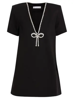 AREA Crystal-embellished Mini Dress - Black