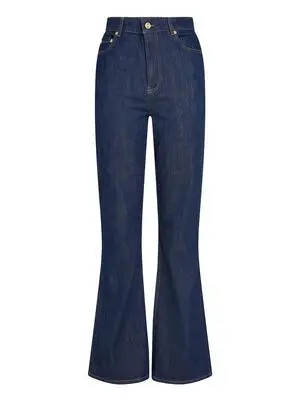 GANNI High-rise Flared Jeans - Dark Denim