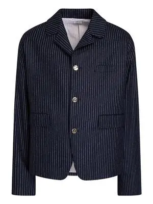 Thom Browne Pinstriped Wool And Cashmereblend Flannel Blazer - Navy