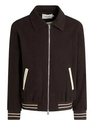 FRAME Varsity Wool-blend Jacket - Dark Brown