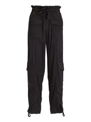 GANNI Cupro And Ecovero™-blend Satin Cargo Pants - Black