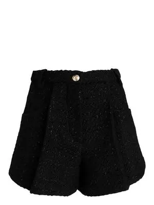 Maje Metallic Tweed High-rise Shorts - Black