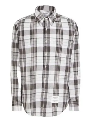 Thom Browne Checked Cotton Shirt - Gray