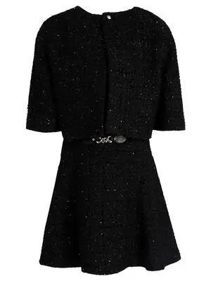 Maje Sequin-embellished Tweed Mini Dress And Jacket Set - Black