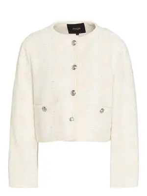 Maje Metallic Tweed Jacket - Ivory