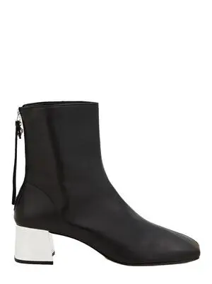 Maje Leather Ankle Boots - Black