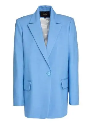 Maje Crepe Blazer - Light Blue