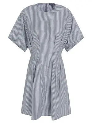Rag & Bone Maddie Pleated Striped Mini Dress - Dark Gray