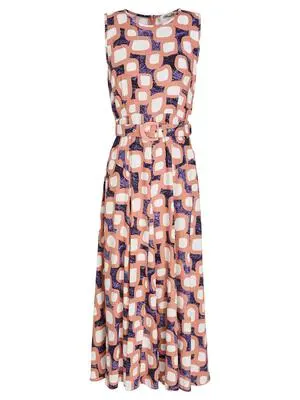 Diane Von Furstenberg Elliot Belted Printed Midi Dress - Peach