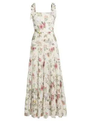 Alice + Olivia Monnie Floral Maxi Dress - White