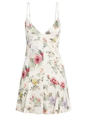 Alice + Olivia Floral-print Mini Dress - Off-white